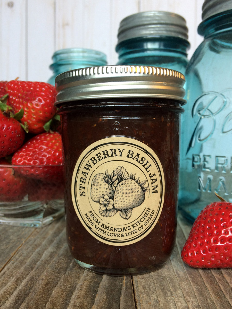Strawberry Jam Jar Labels